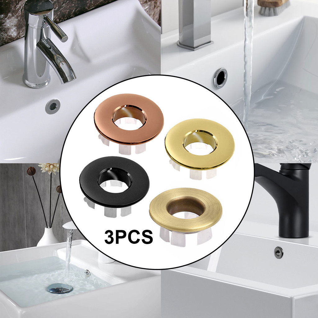 1 Set Bathroom Sink Round Hole Overflow Cover Basin Faucet Sink Hole ...