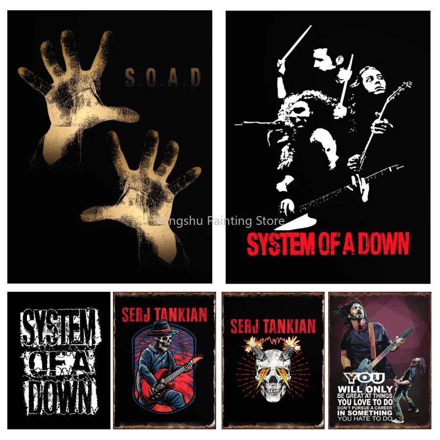 Penanda Tin Band System of a Down - Hiasan Dinding Vintage untuk Bilik ...