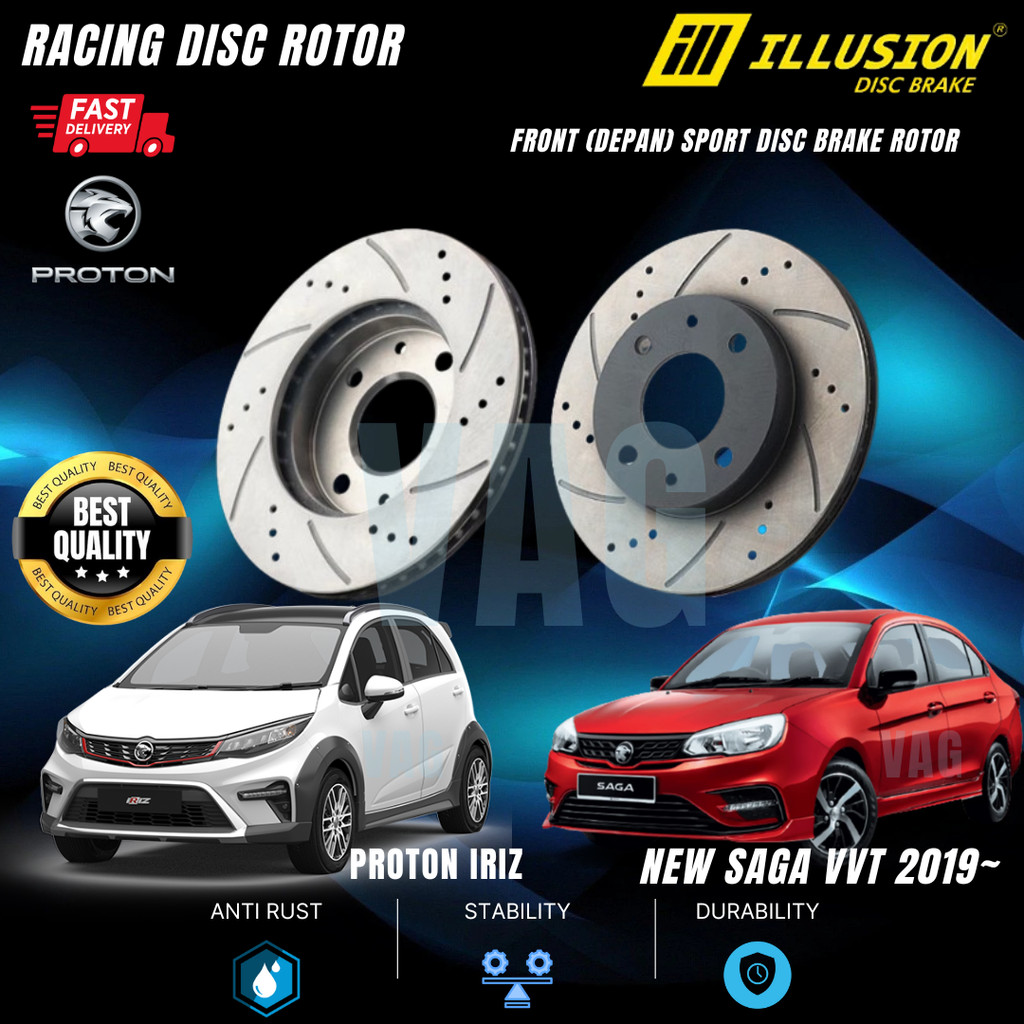 ILLUSION PROTON IRIZ , NEW SAGA VVT 2019 ~ FRONT ( DEPAN ) DISC ROTOR ...