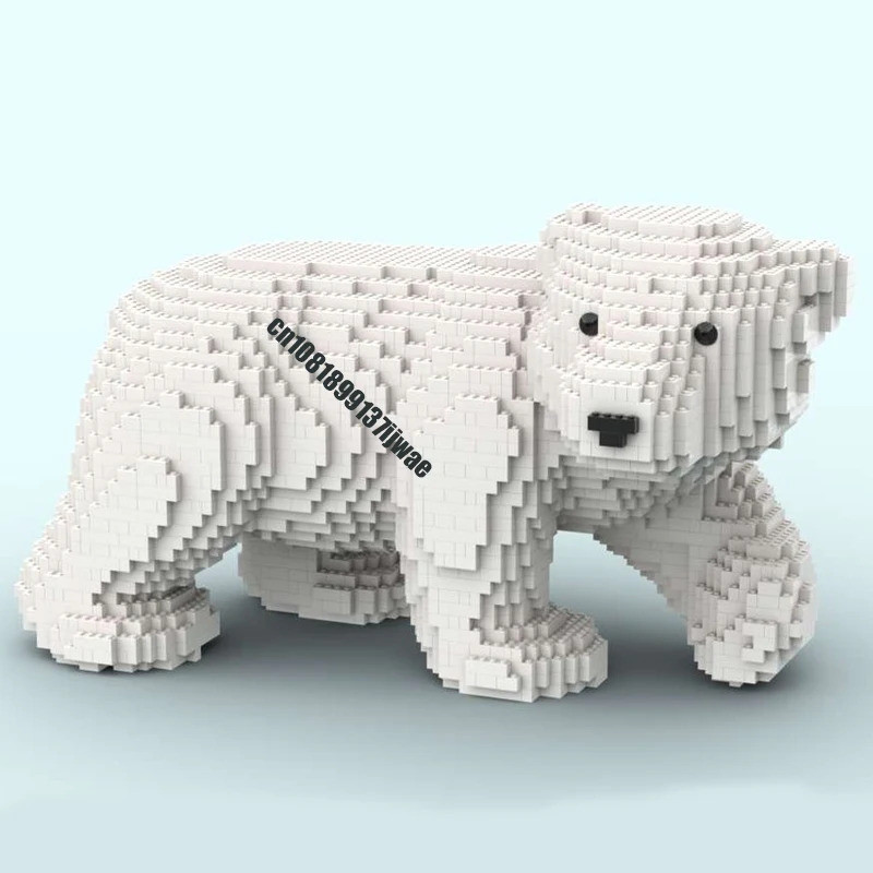 4086PCS Adorable Large Polar Bear Walking sculpture Shaped Building ...