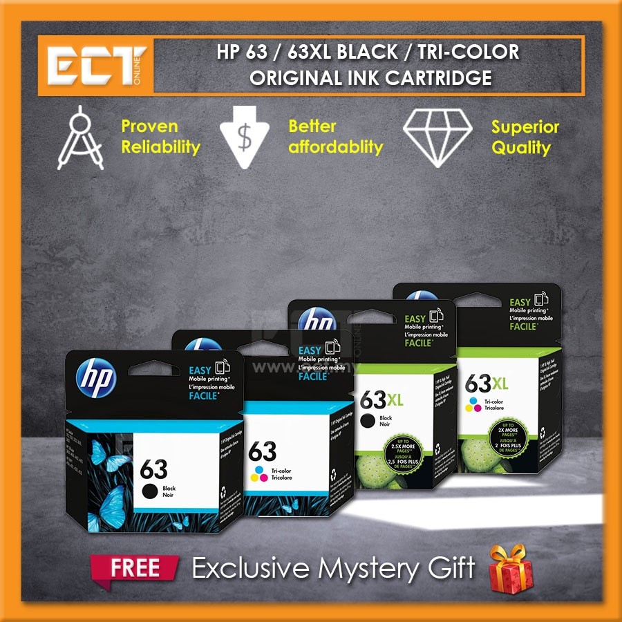 HP 63 / 63XL Black / Tri-color Ink Cartridge | Shopee Malaysia