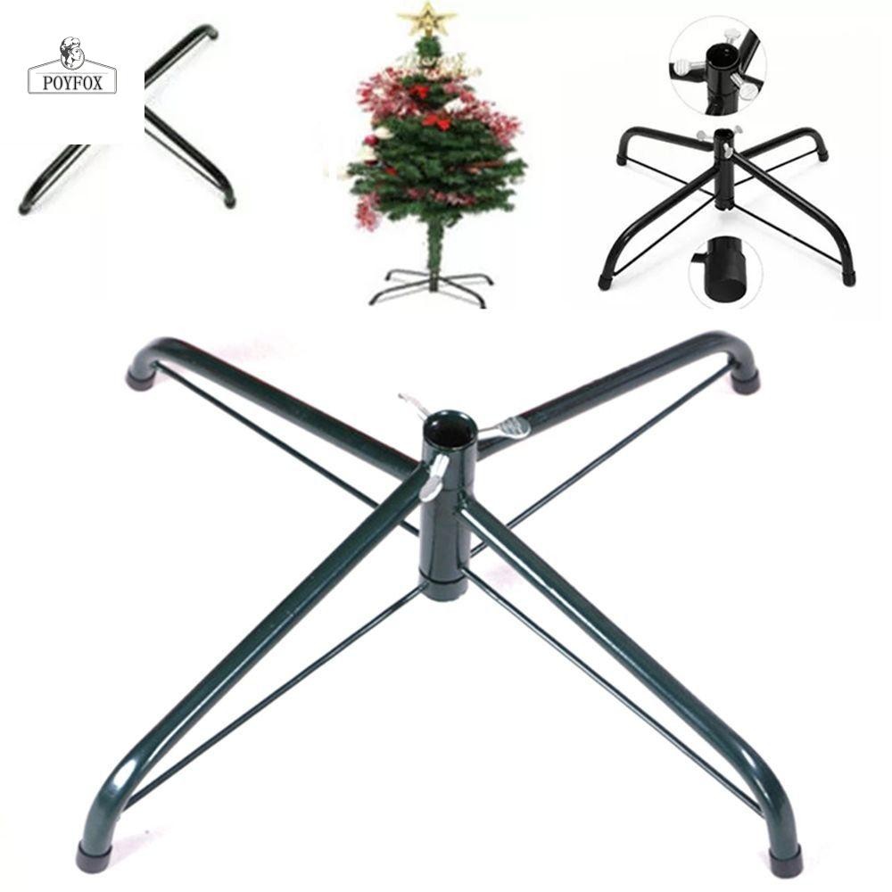 POYFOX Tree Stand Foot Holder, Metal 4 Feets Christmas Tree Stand, Rack ...