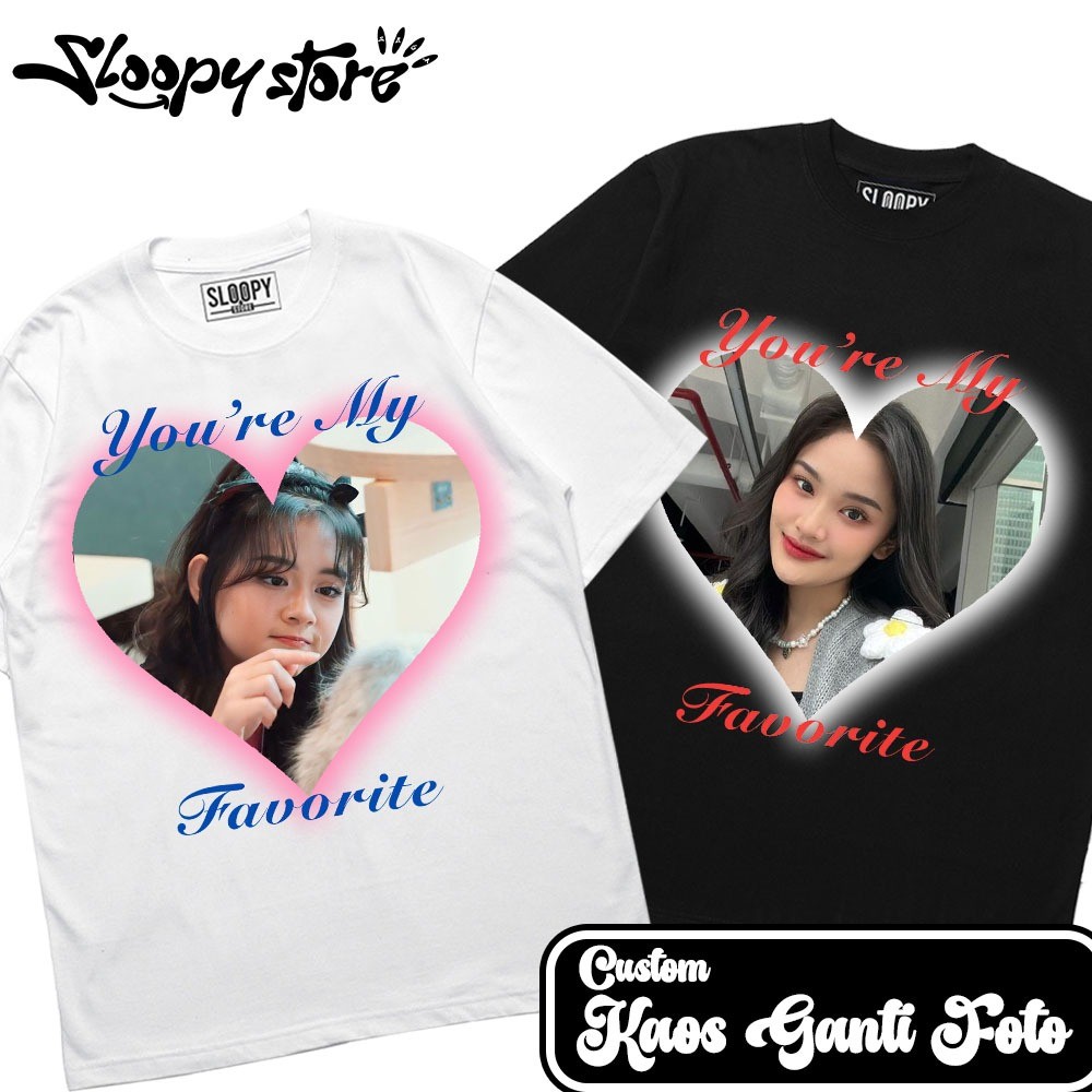 Kaos Custom Couple Bucin Pasangan LOVE V2 can replace photos and names ...