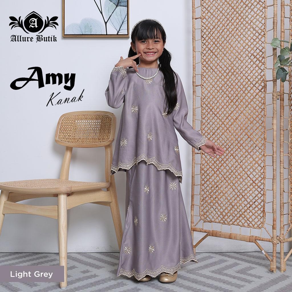 Baju Kurung Kanak-Kanak Sulam Amy SB Line Baju Raya 2023 | Shopee Malaysia