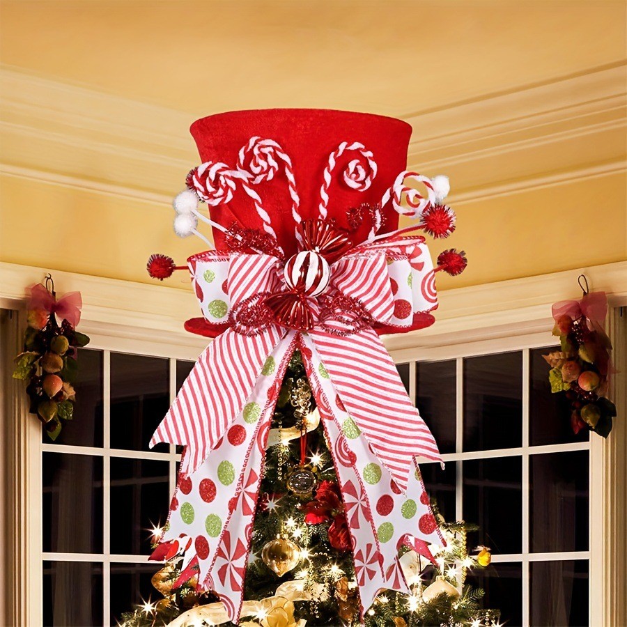 New Style Christmas Top Hat Tree Top Star Christmas Tree Top Decoration ...