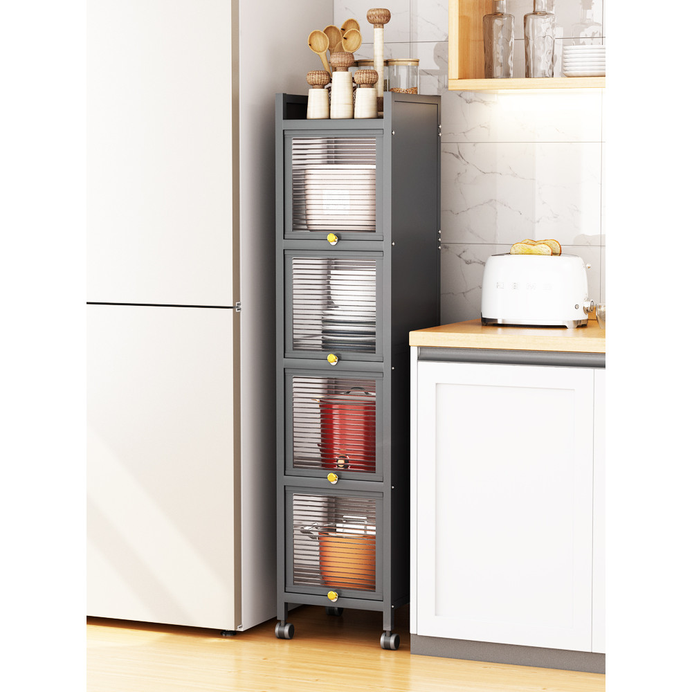 Kitchen cabinet storage cabinet rack floor multi-layer multi-functional ...