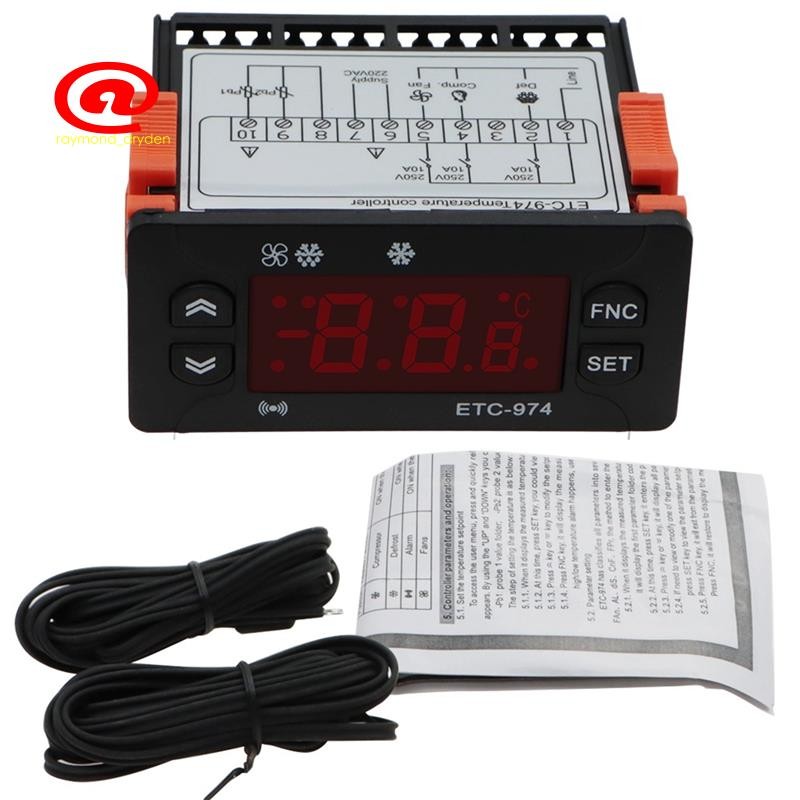 ETC-974 Digital Temperature Controller Microcomputer Thermostats Thermostat Refrigeration Alarm ...