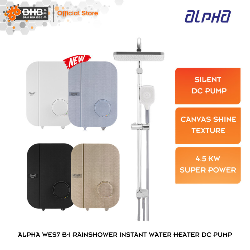 ALPHA Rainshower Instant Water Heater WES7 B-i DC Pump Canvas Shine ...