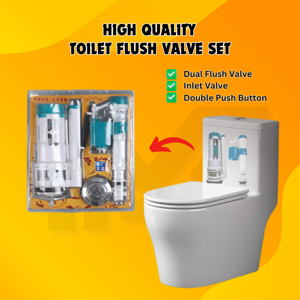 2 Piece Full Set Toilet Water Tank Valve Toilet Water Tank Flush Outlet ...