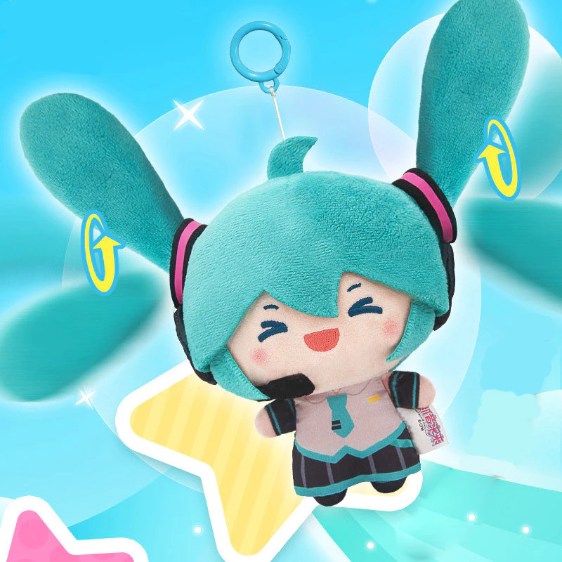 Anime Hatsune Miku Ponytail Swing Plush Toys Surrounding Pendant Fufu ...