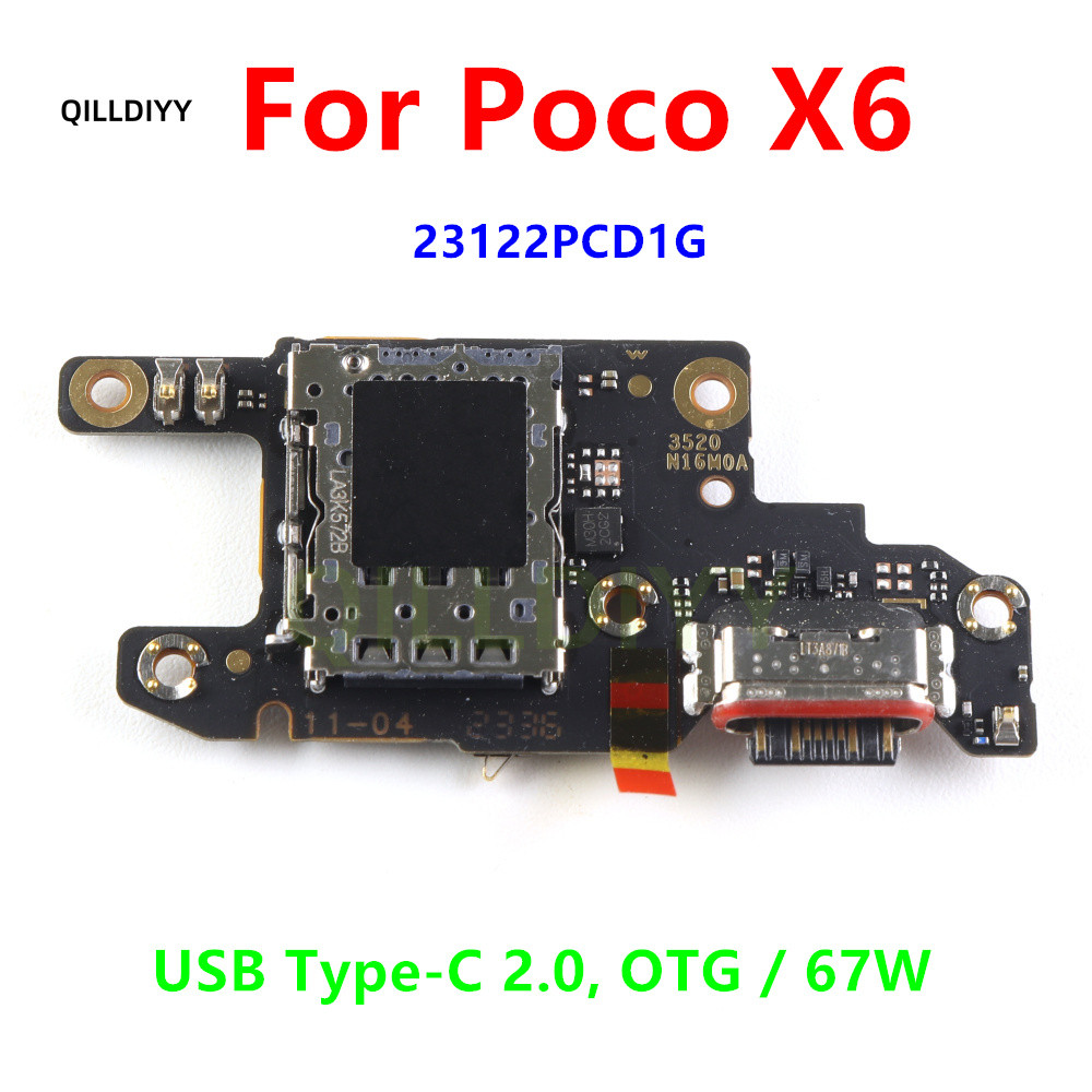 67W For Xiaomi Poco X6 USB Type-C 2.0 Charging Board Dock Port Flex ...
