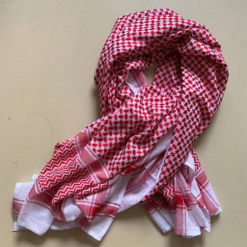 guyumao Muslim Men Plaid Print Headscarf Arab Dubai Turban Neck Wrap ...