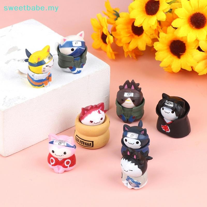 SWEETBABE 8Pcs Anime Naruto Cat Figures Sasuke Itachi Action Figure ...