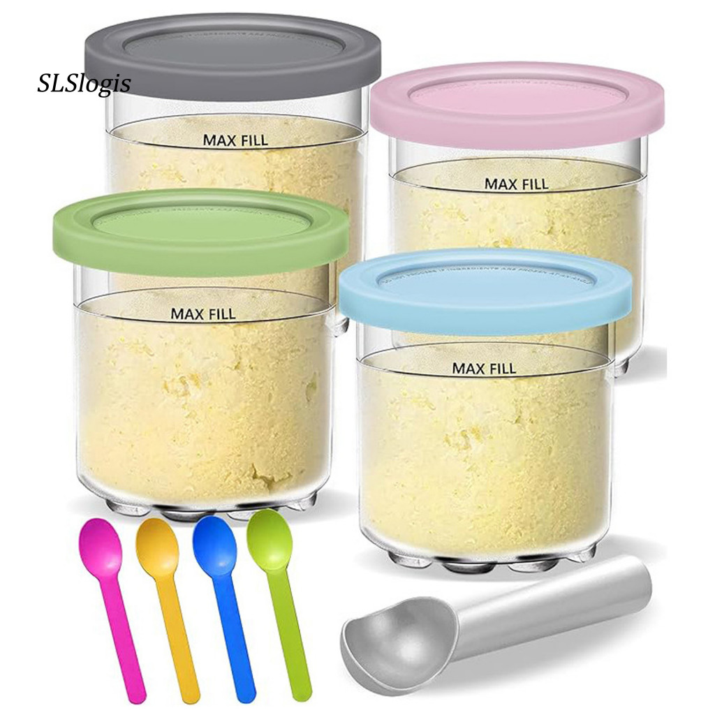 SLS_ Ice Cream Tubs for Homemade Treats Leak-proof Ice Cream Bpa-free ...