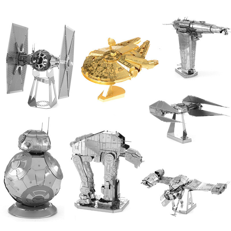 Fascinations Metal Earth Star Wars Millennium Falcon 3D Metal Model Kit ...