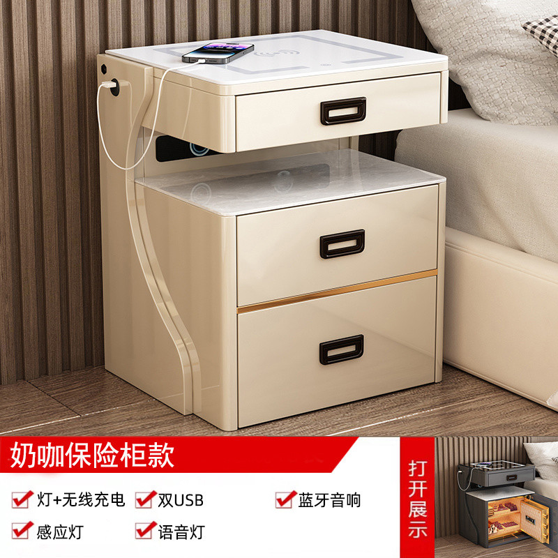 [Wireless Fast Charging] Smart Bedside Table Safe Bedside Simple Light ...