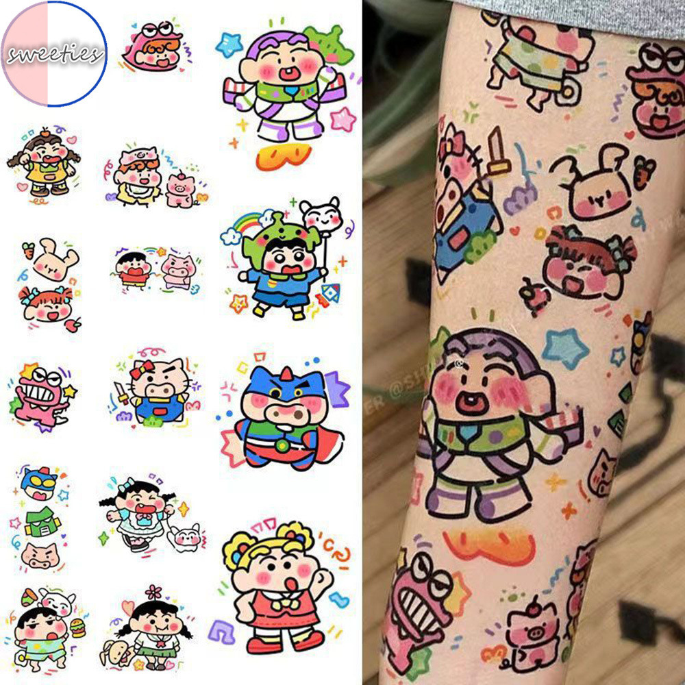 Cartoon Crayon Shin-chan Tattoo Sticker Cute Shin-chan Student Notebook ...