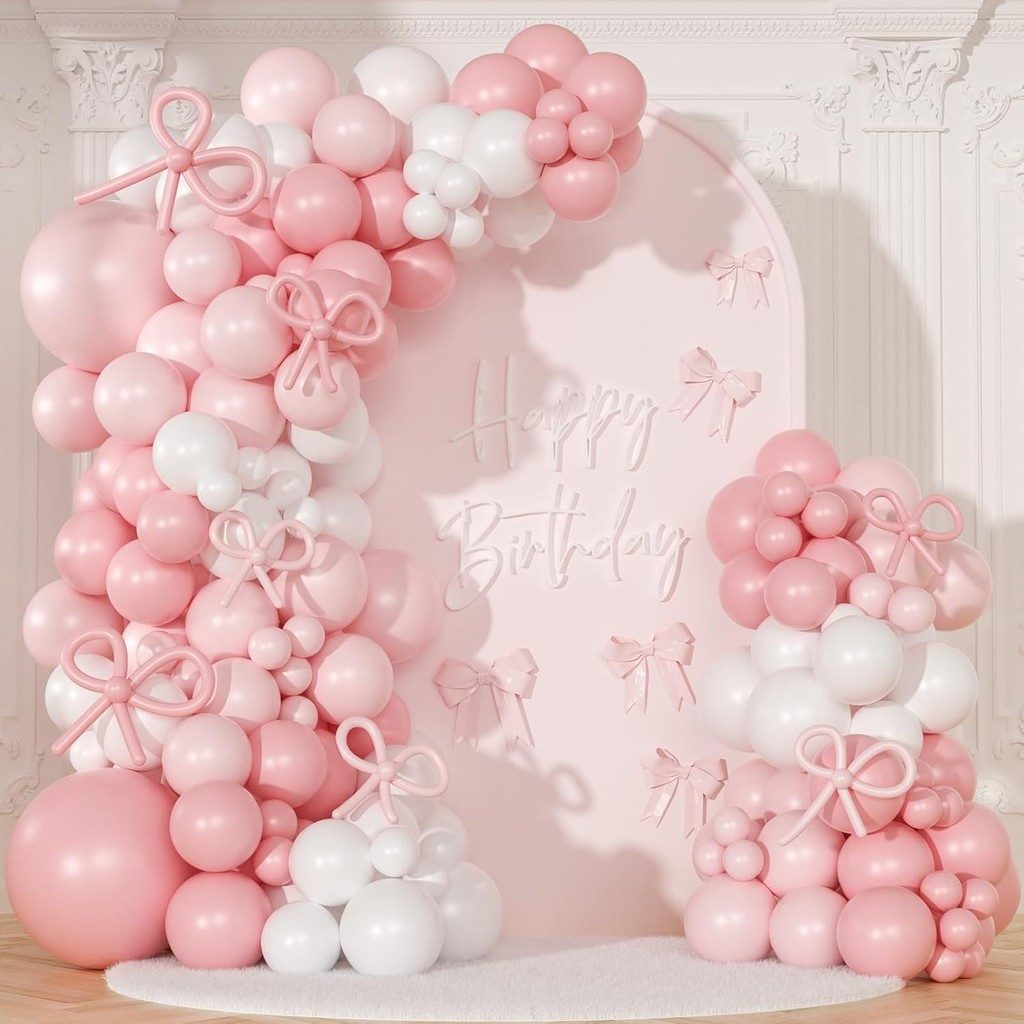 Pink And White Balloons