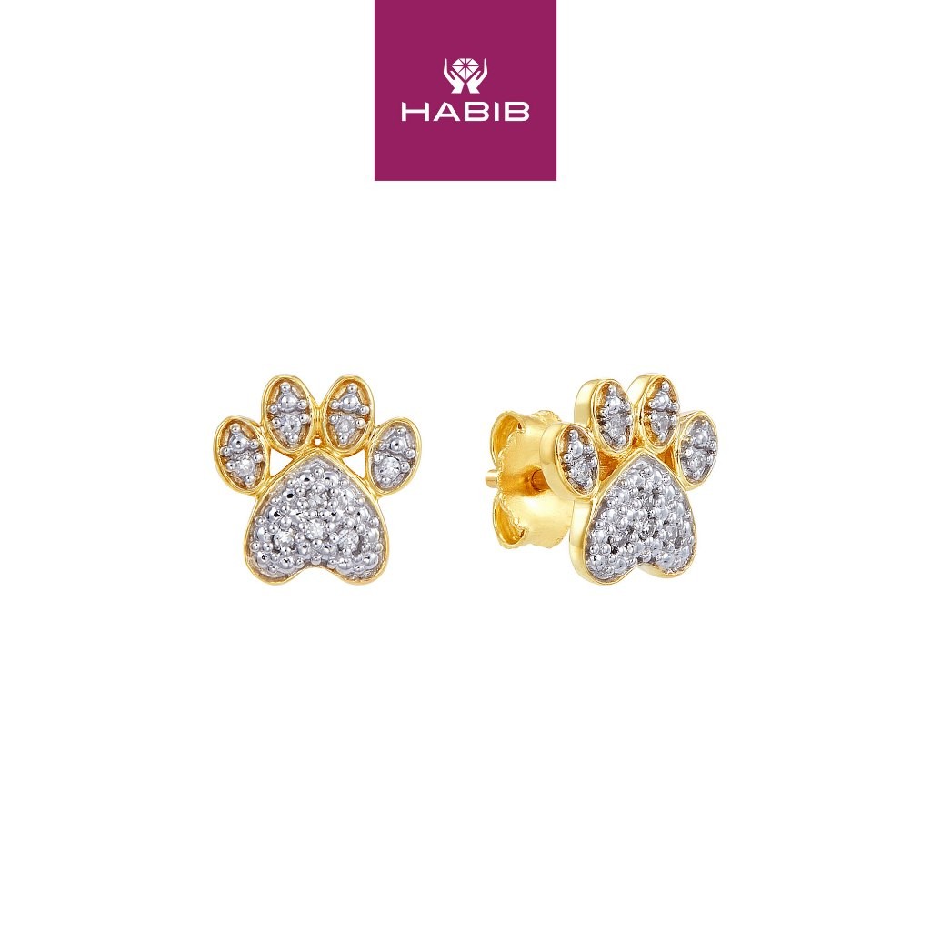 HABIB Diamond Earrings in 375/9K Gold (Paw) 559950723(E) | Shopee Malaysia