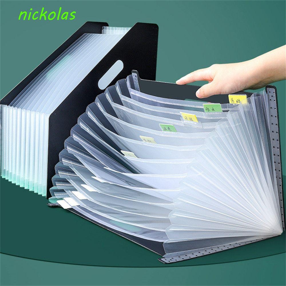 NICKOLAS Expanding File Folder Vertical Portable Paper Organizer Office ...
