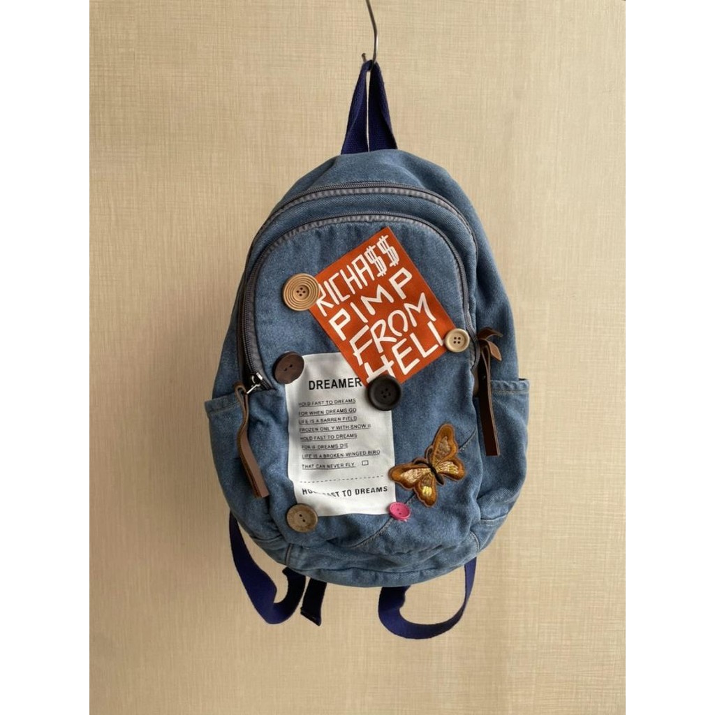 Sanwai Beg Sekolah Gadis Tampalan Comel Asli Buatan Tangan DIY Beg ...