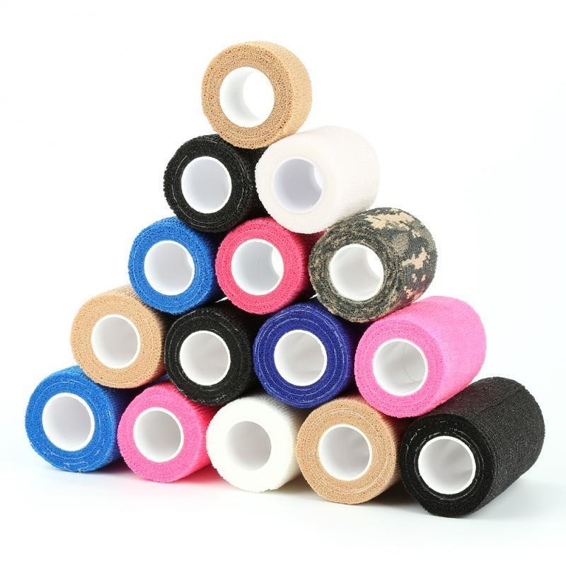 5 Rolls Medical Elastic Bandage Self-Adhesive Sports Fixed Compression ...