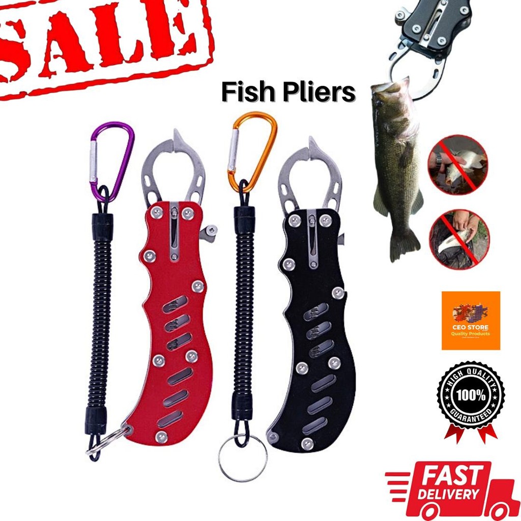 Fishing Grip Plier Fish Lip Gripper Pliers Tool Pengepit Ikan Tackle ...