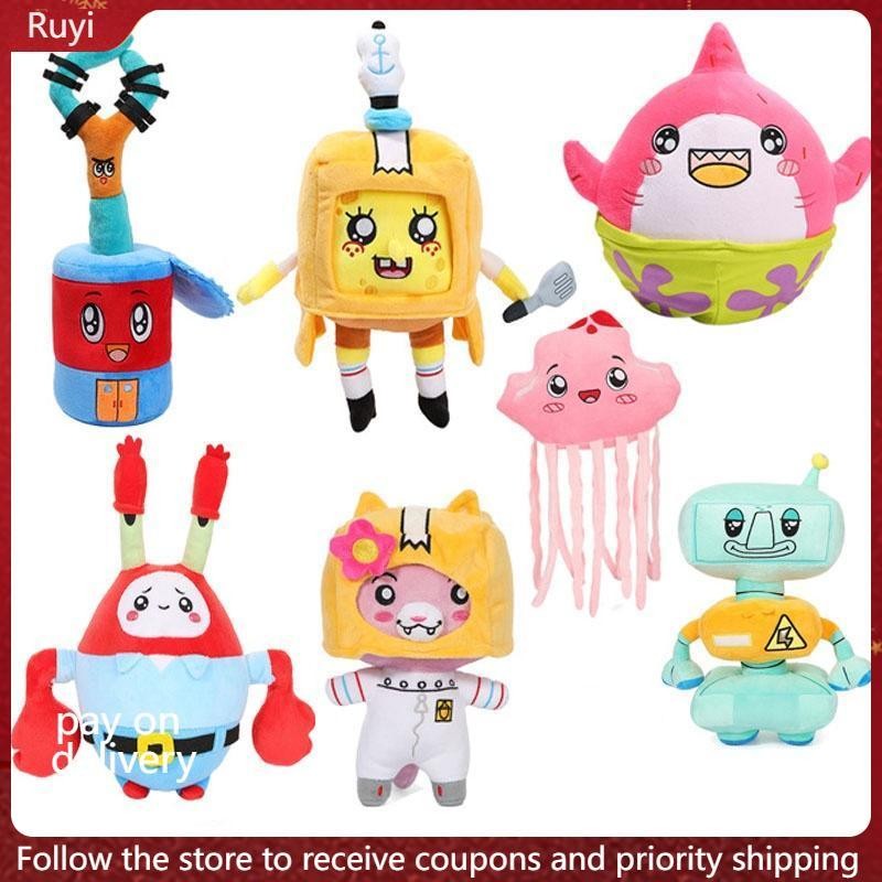 Newest Lankybox & SpongeBob SquarePants Plush Doll Crab Boss Squidward ...
