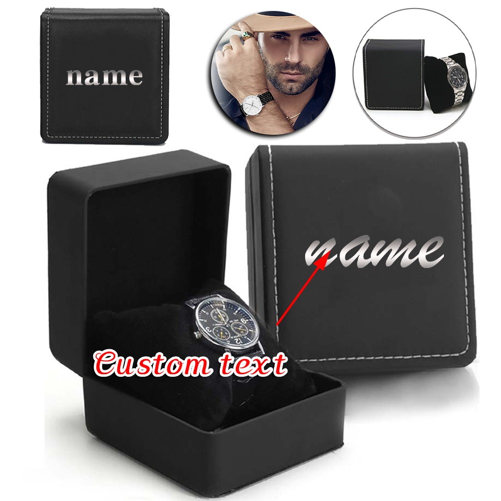 Custom text💥 Kotak Jam Kosong PU Watch Storage Box Smartwatch Packing ...