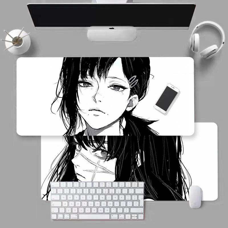 Chainsaw Man Macchia Pava Oversized Mouse Pad Gaming Black White ...