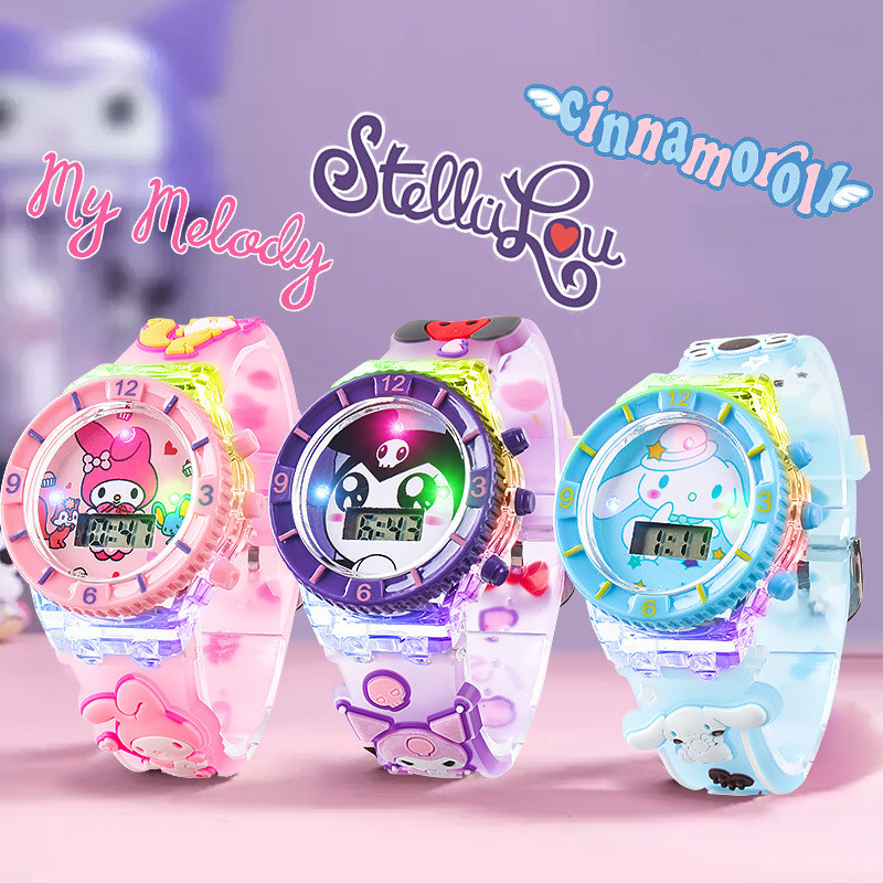 Sanrio Children Cartoon Digital Watch Animation Toy Light Music Watches ...