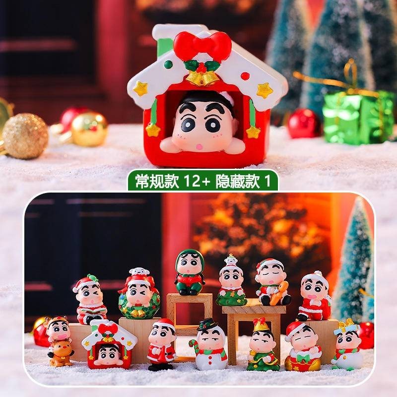 shin chan Christmas Carnival blind box Kotak Kejutan Kotak Karnaval ...