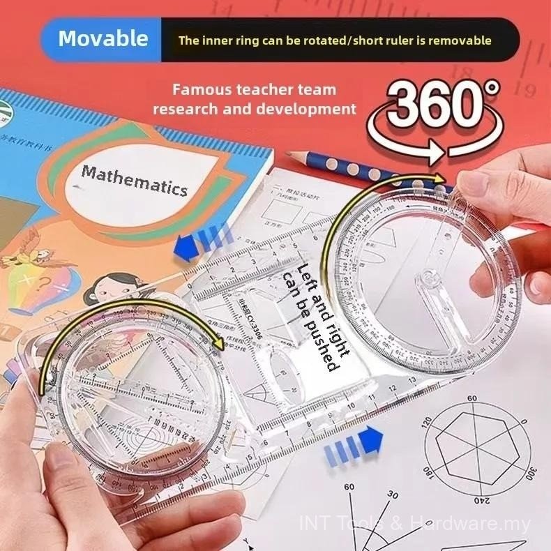 Multifunctional Geometric Function Ruler Set Mathematics Drawing ...