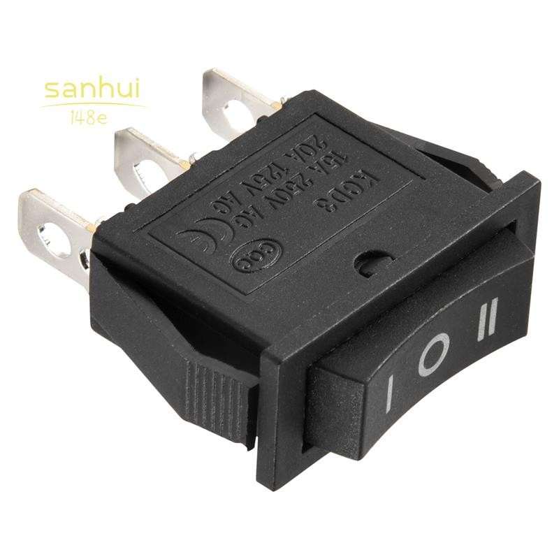 AC15A/250V 20A/125V 3 Pin SPDT ON-OFF-ON 3 Position Snap Rocker Switch ...