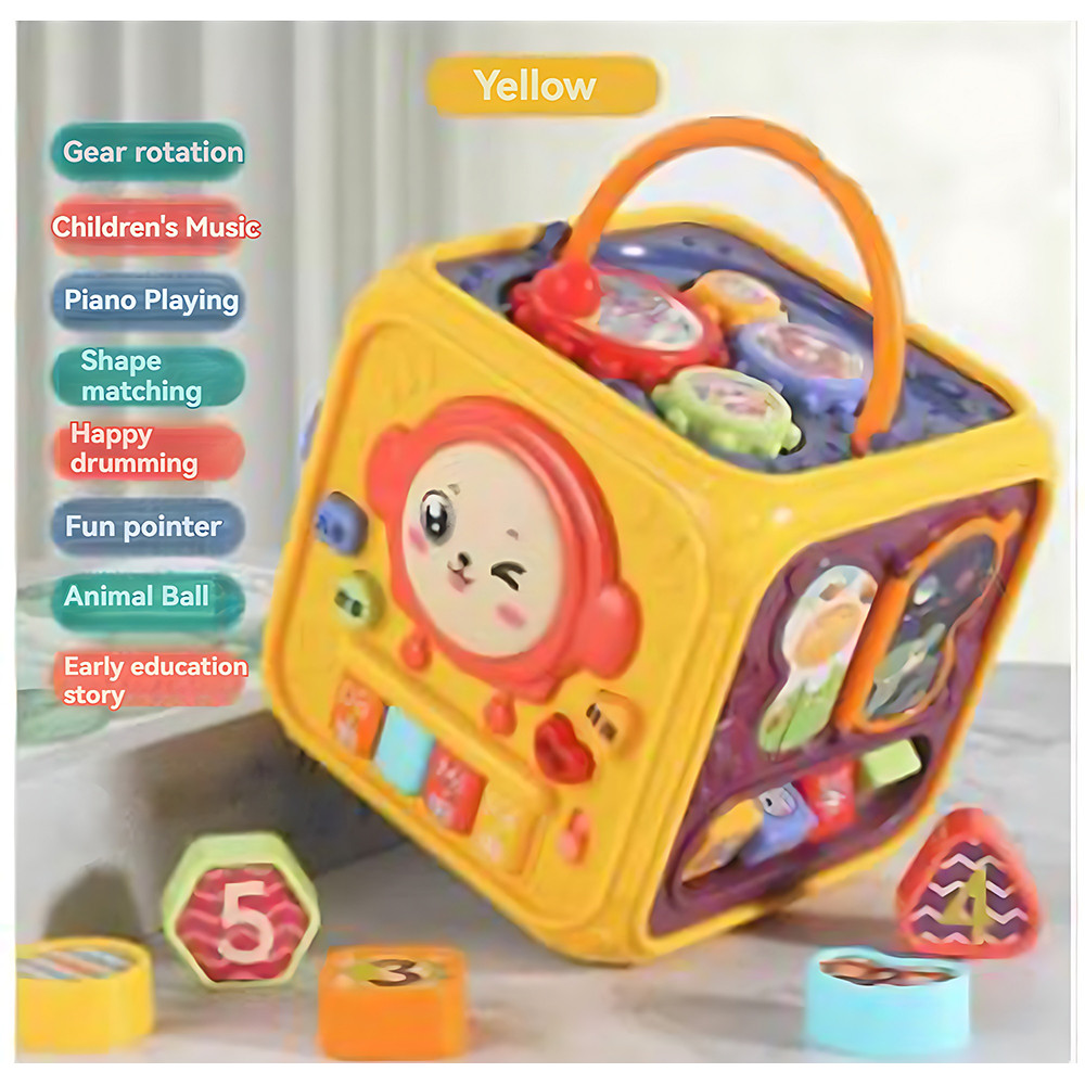 Shape Toy Sorting Motor Skill Sensory Baby Kids Cube Educational Shape ...
