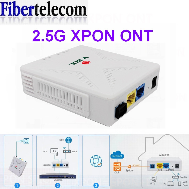 VSOL 2.5Gb XPON ONU V2801RH/V2802RH EPON GPON ONU SC Connector pon module HGU PPPoE IPoE 802.3ah ...