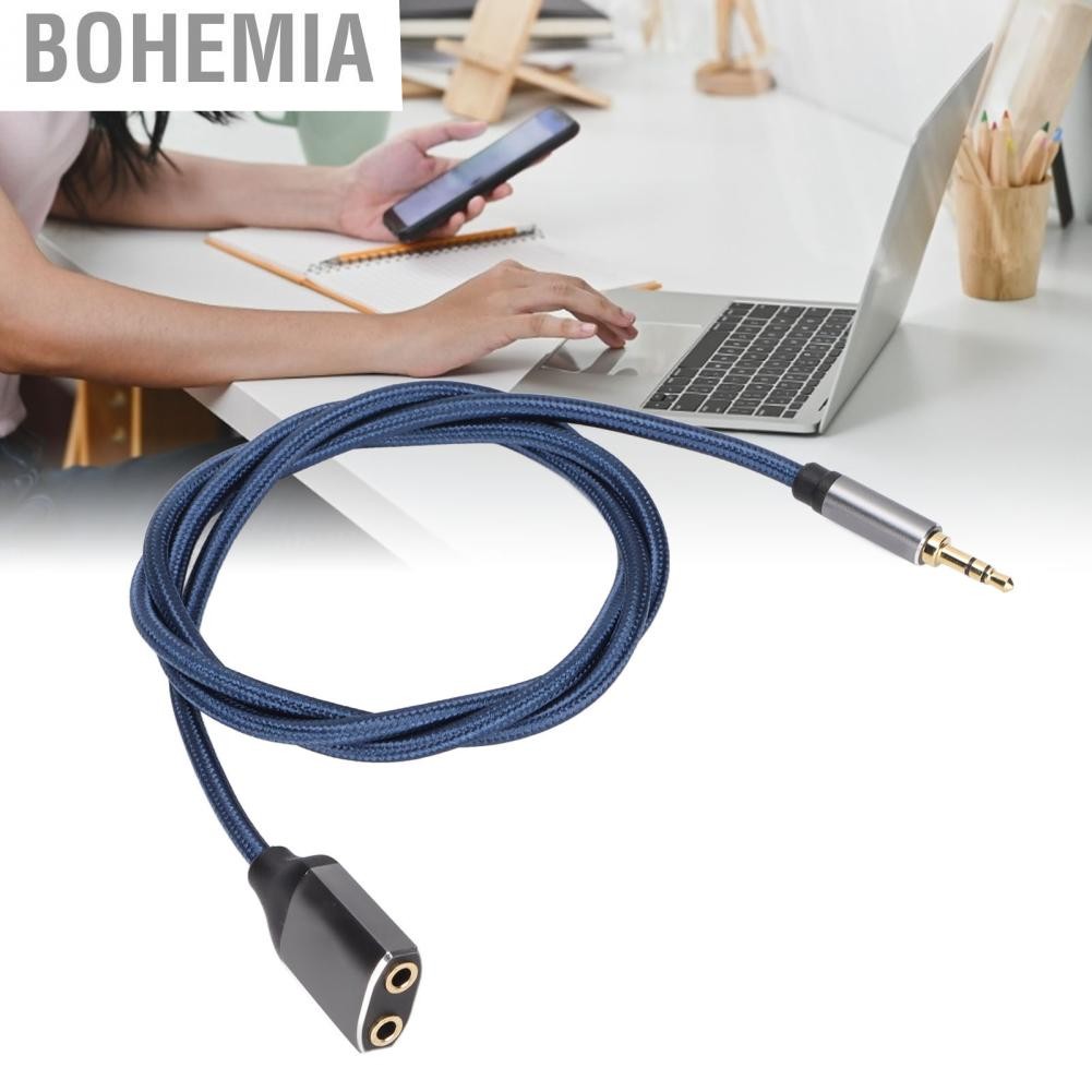 Bohemia Headphone Splitter Cable 1 Male To 2 Female 3.5mm Aux Extension ...