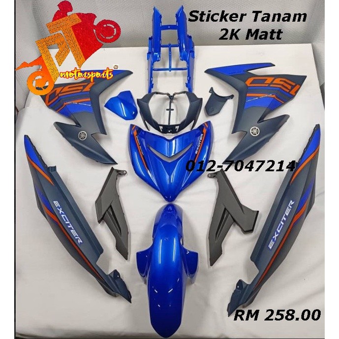 Yamaha Lc 135 V1 V2 V3 V4 V5 V6 Y15 V1 V2 Y15ZR Y15 Cover Set VVA Blue Exciter Raptor Kings 2021 ...