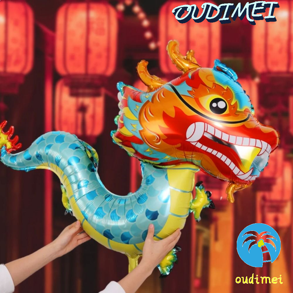 OUDIMEI Chinese Dragon Foil Balloon, 3D Decorative Dragon Standing ...