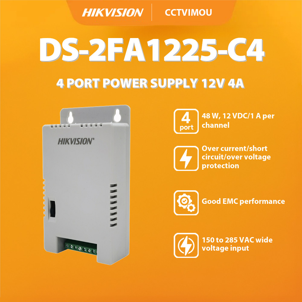 Hikvision DS-2FA1225-C4 4 PORT POWER SUPPLY 12V 4A | Shopee Malaysia