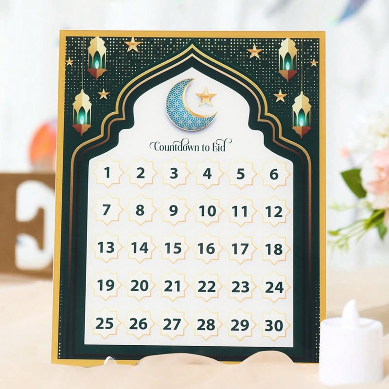 【Reusable】Ramadan Calendar Set Acrylic Base Washable Pen Countdown ...
