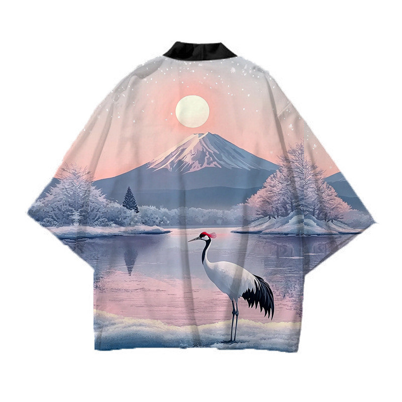 New Creative Japanese Kimono Cloak 3D Printed Men Women Three-Quarter ...