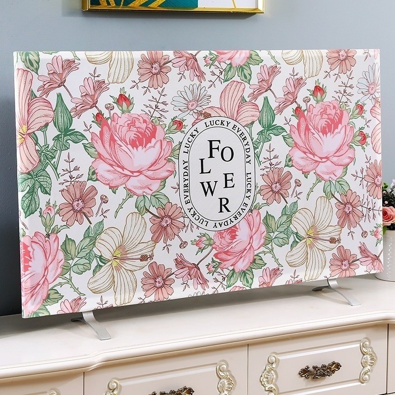 Flower TV Cover 50 Inches TV Dust Cover Elastic 32 Inch TV Cover 43 ...