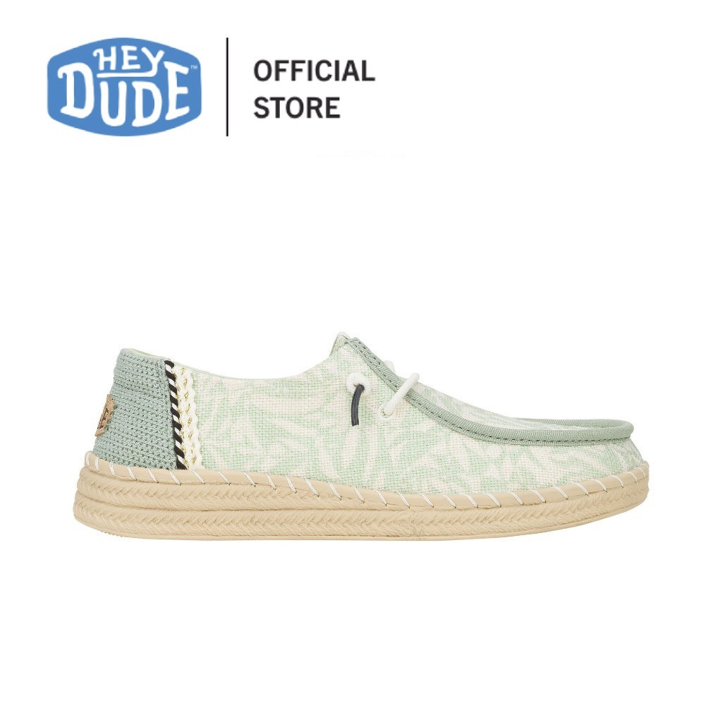 Heydude Women's Wendy Espadrille Retro Palm Slip-On Mules - Celadon ...