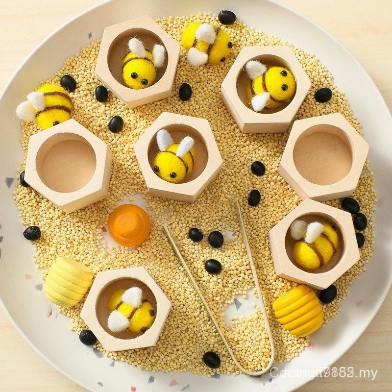 Mamimami Home Fine Motor Skill Toy Clamp Bee To Hive Matching Game Baby ...
