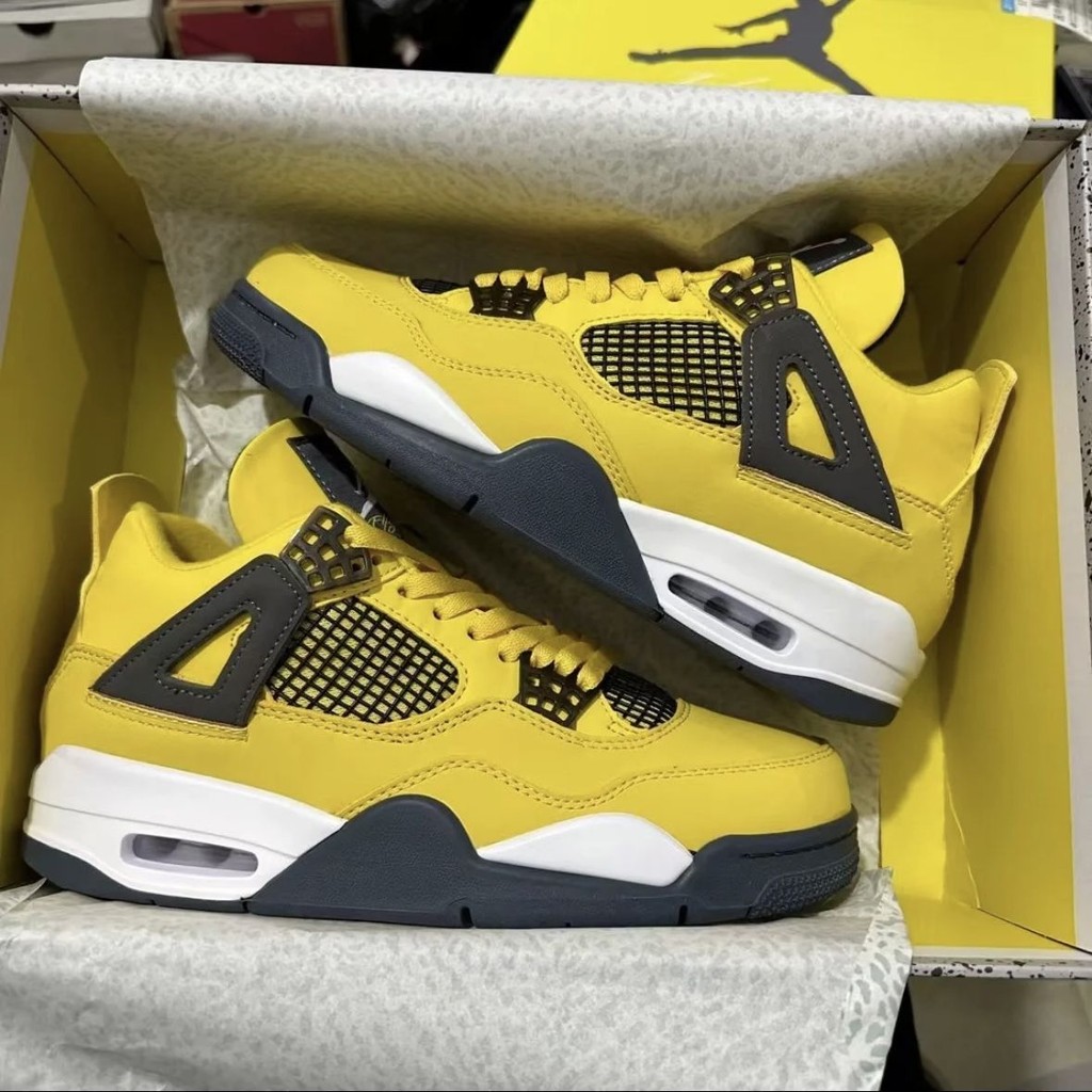 Pure Original aj4 Flame Red Black White Red Trend ins Campus Casual All ...