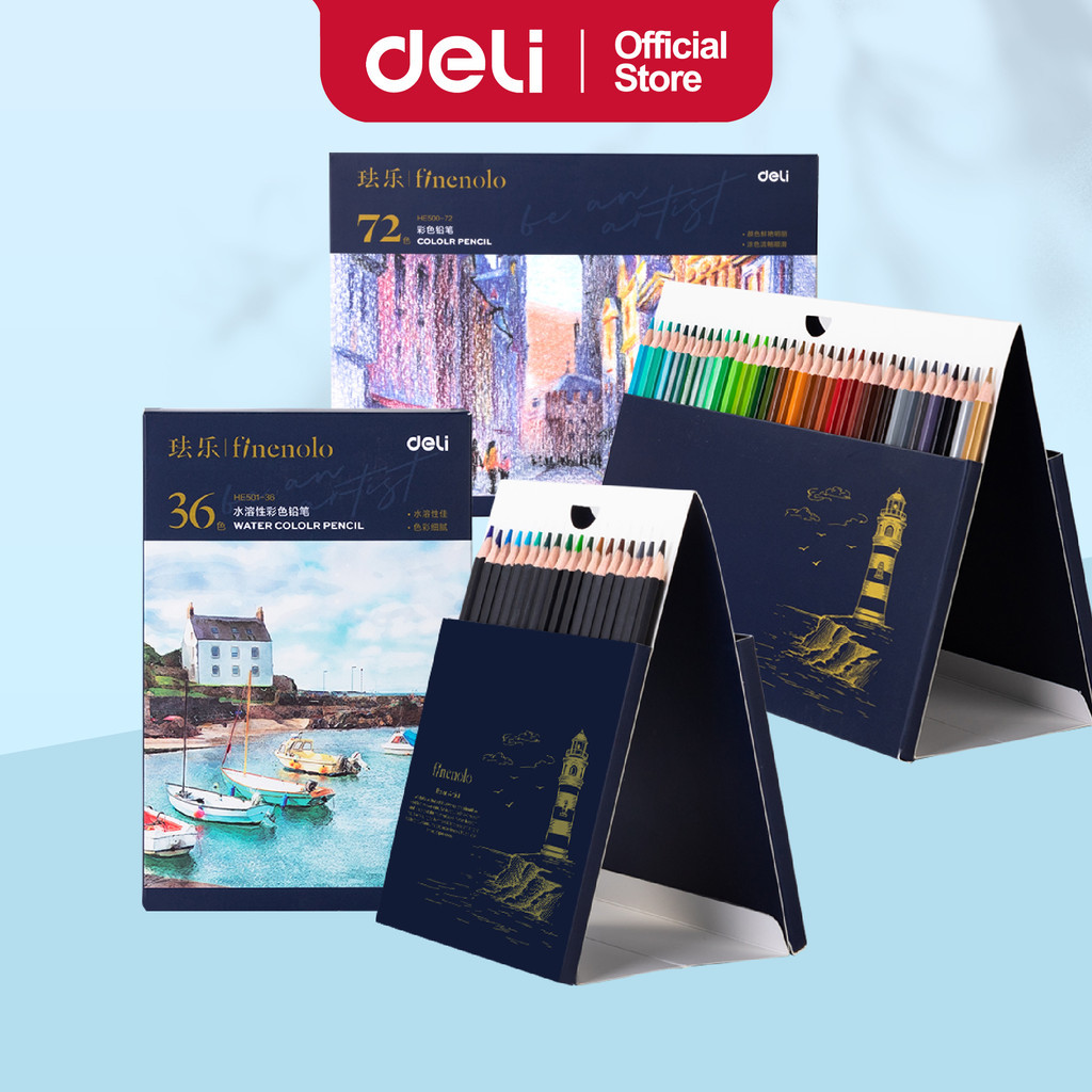 Deli Finenolo Colour Pencil V2 with Standing Case Watercolour Color ...