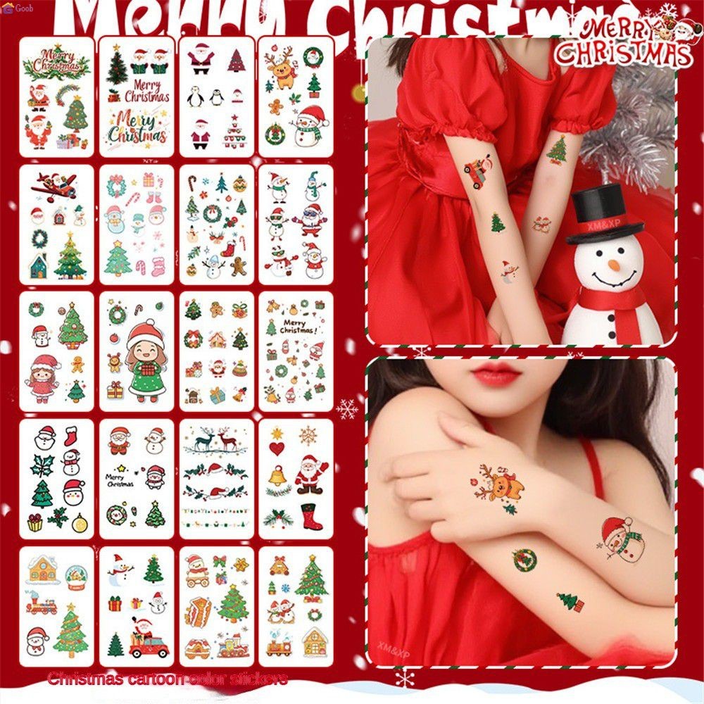 Christmas Stickers For Kids Santa Claus Cartoon Face Sticker Waterproof ...