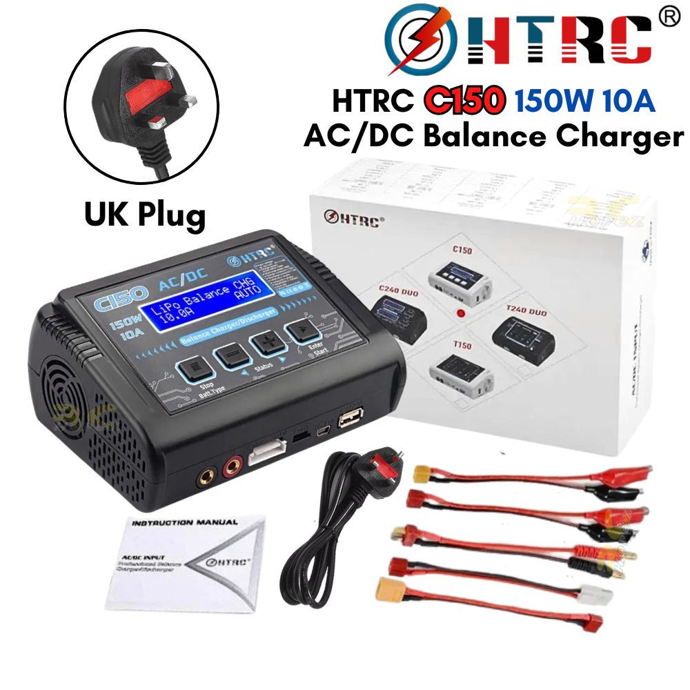 HTRC C150 150W 10A AC/DC 2-6S Balance Charger Discharger for Lipo LiHV LiFe Lion NiMh HT-C150 ...