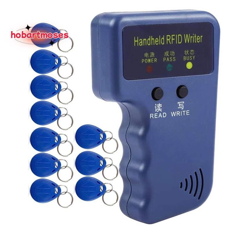 Handheld 125KHz RFID Reader Writer Duplicator Copier, Upgrade ID Card Cloner Programmer, with ...